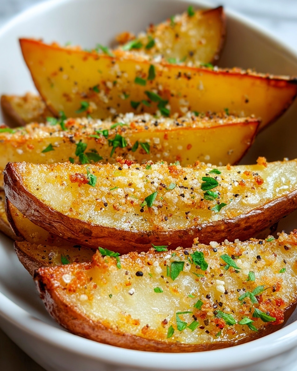Baked Garlic Parmesan Potato Wedges - Crispy & Flavorful