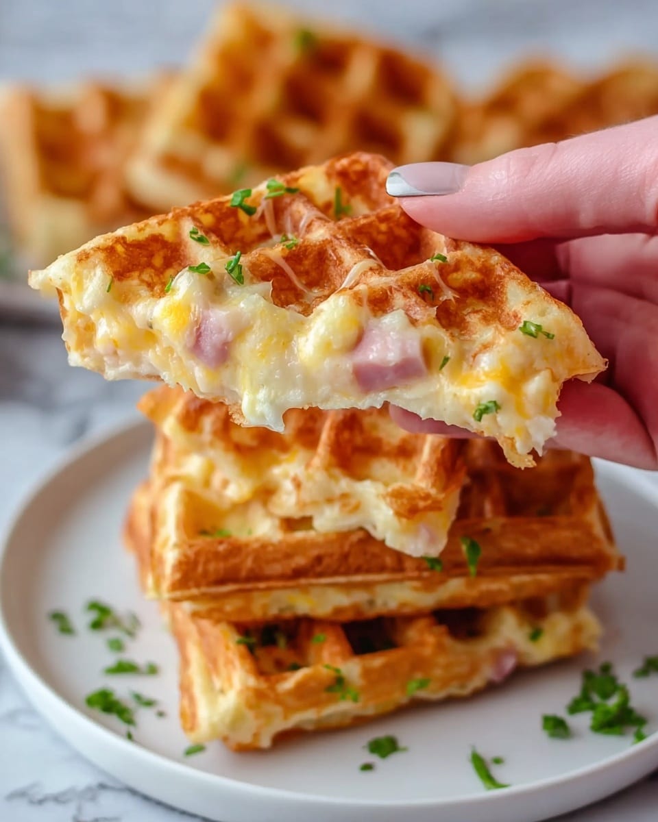 Crunchy Ham and Cheese Chaffles – Irresistible Keto Snacks