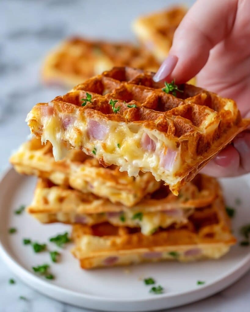 Crunchy Ham and Cheese Chaffles – Irresistible Keto Snacks